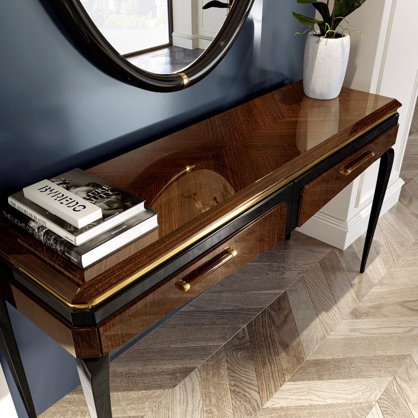 VICTOR Rectangular wooden console table with drawers By A.R ...