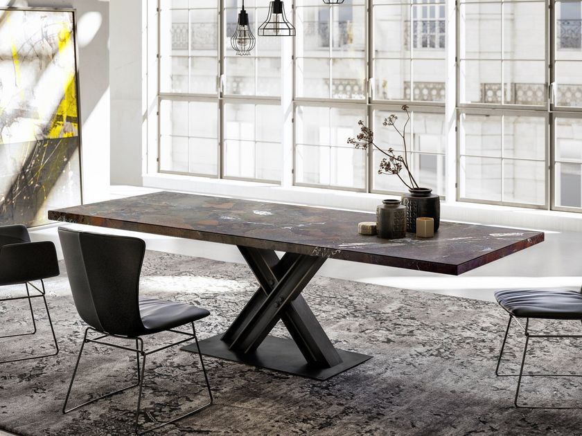 VICTOR 1470 | Natural stone table Rectangular natural stone table By ...