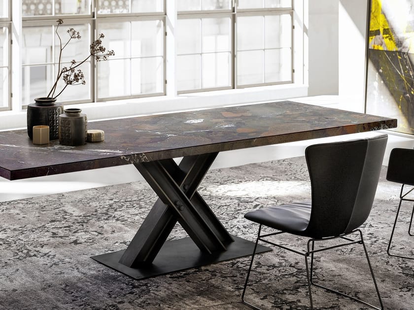 VICTOR 1470 | Natural stone table Rectangular natural stone table By ...