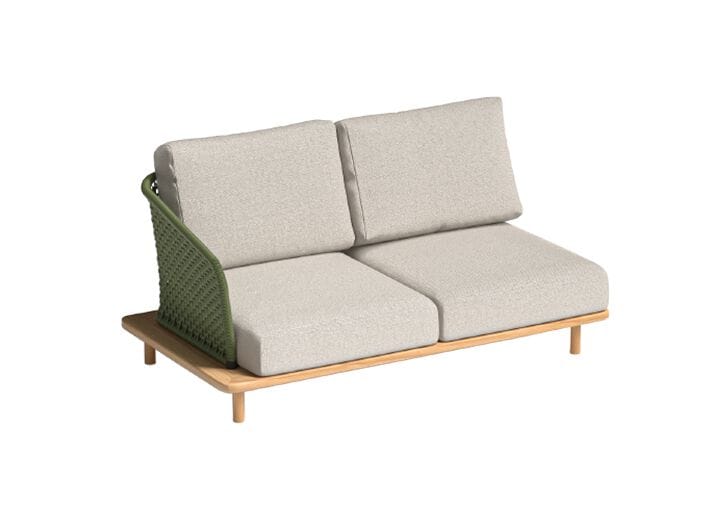 ABRAZO Teak 2 seater right garden sofa By VINEKO