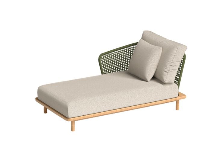 ABRAZO Teak meridienne right garden sofa By VINEKO
