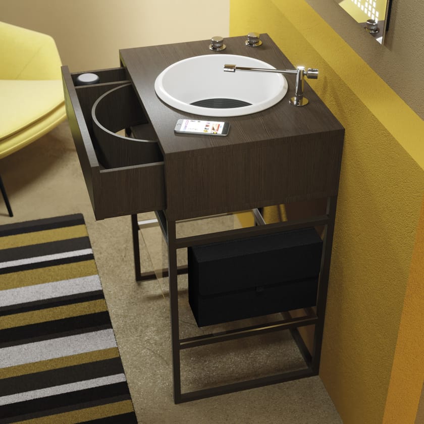 VINYL | Single vanity unit By Olympia Ceramica design Gianluca Paludi