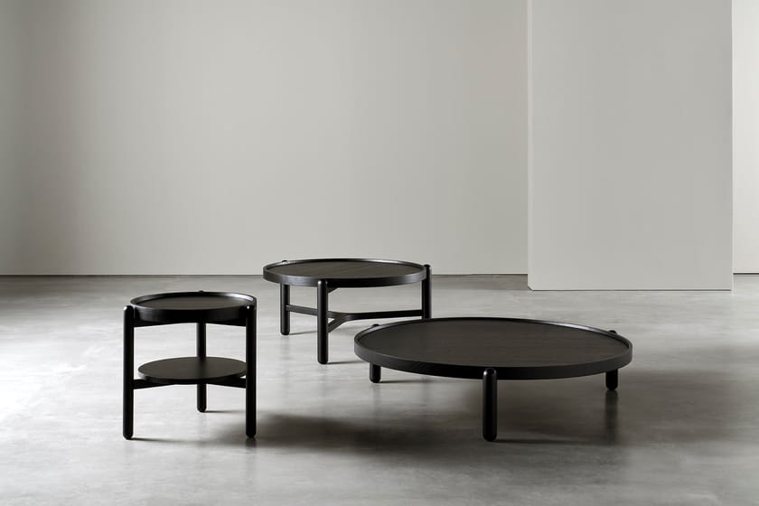 VITTORIO Low round solid wood coffee table By Meridiani | design Andrea ...