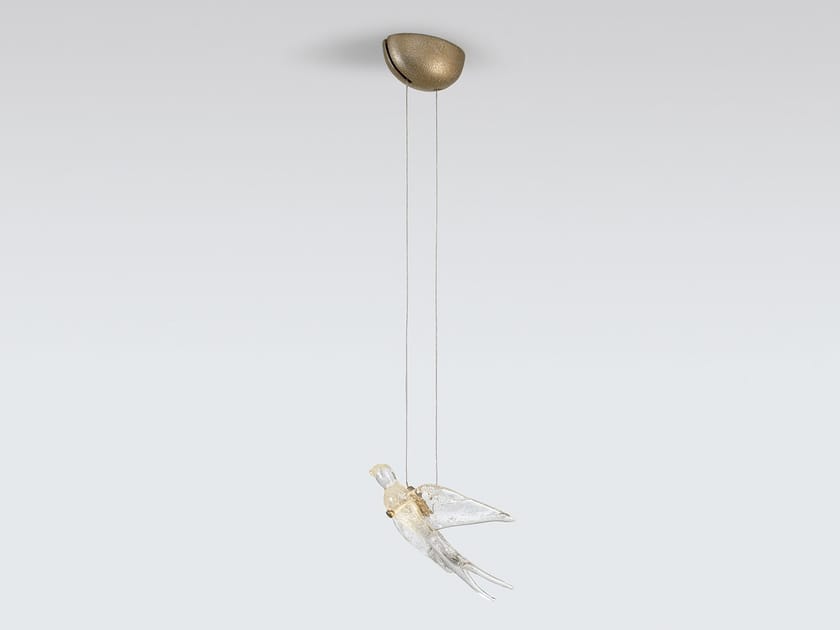 VOA GUTTURALIS MEDIUM Suspension LED fait main en verre By Serip