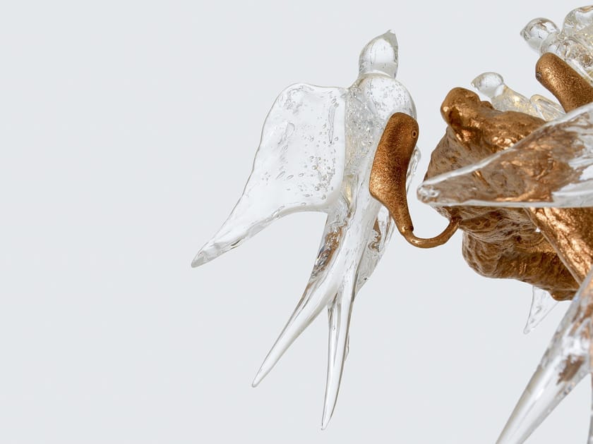 LED handmade bronze pendant lamp VOA HOOP MEDIUM By Serip