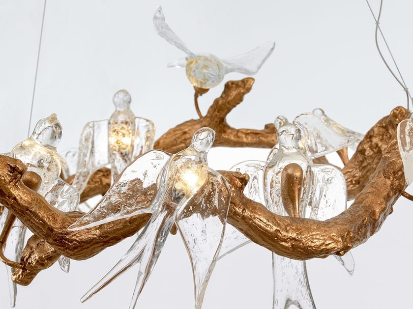 VOA HOOP SMALL LED handmade bronze pendant lamp By Serip