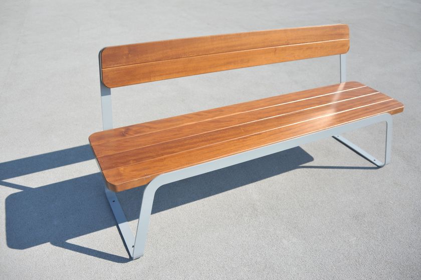 Steel and wood Bench VOLEE By LAB23 design GIBILLERO design