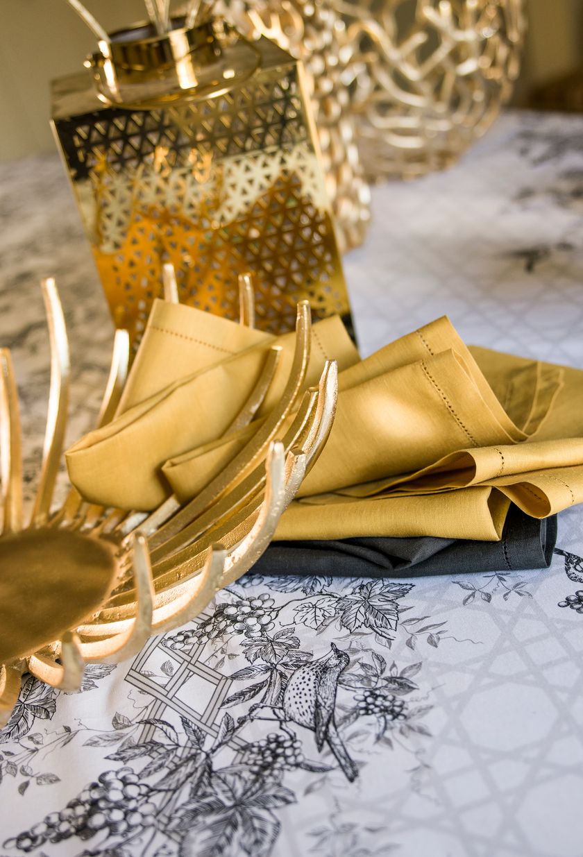 Cotton tablecloth VOLIÈRE By Alexandre Turpault