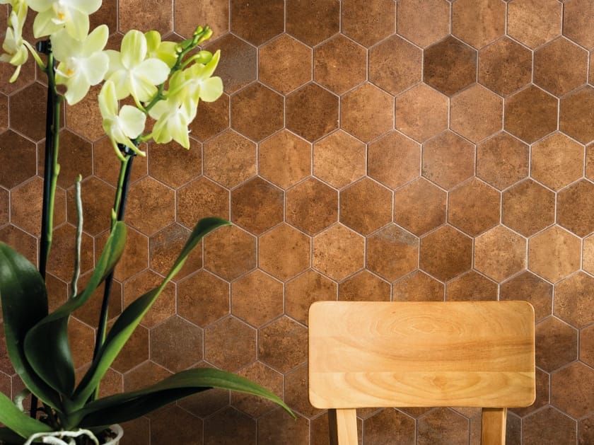 Porcelain stoneware wall/floor tiles VULCANIKA RAKU RUGGINE By Provenza