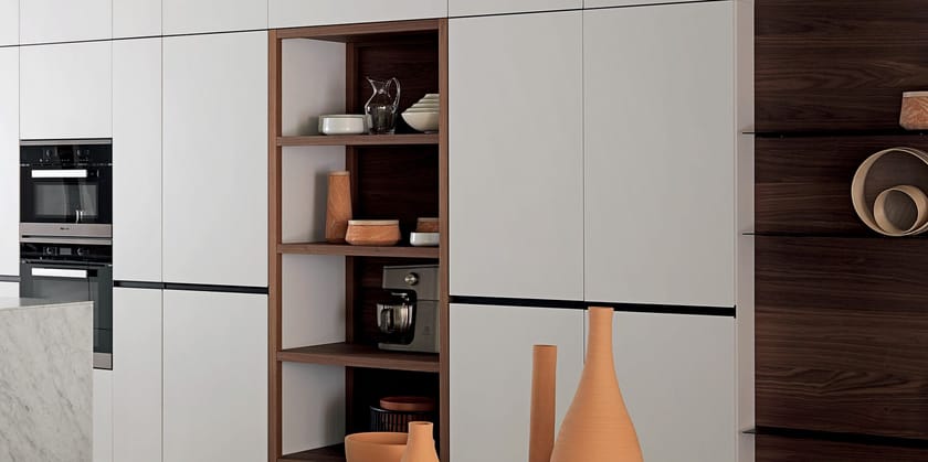 WOODEN SHELVING UNIT Kitchen unit By Valcucine