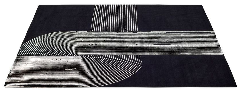 OPEN KNOT Rectangular handmade wool and silk rug By Vartian