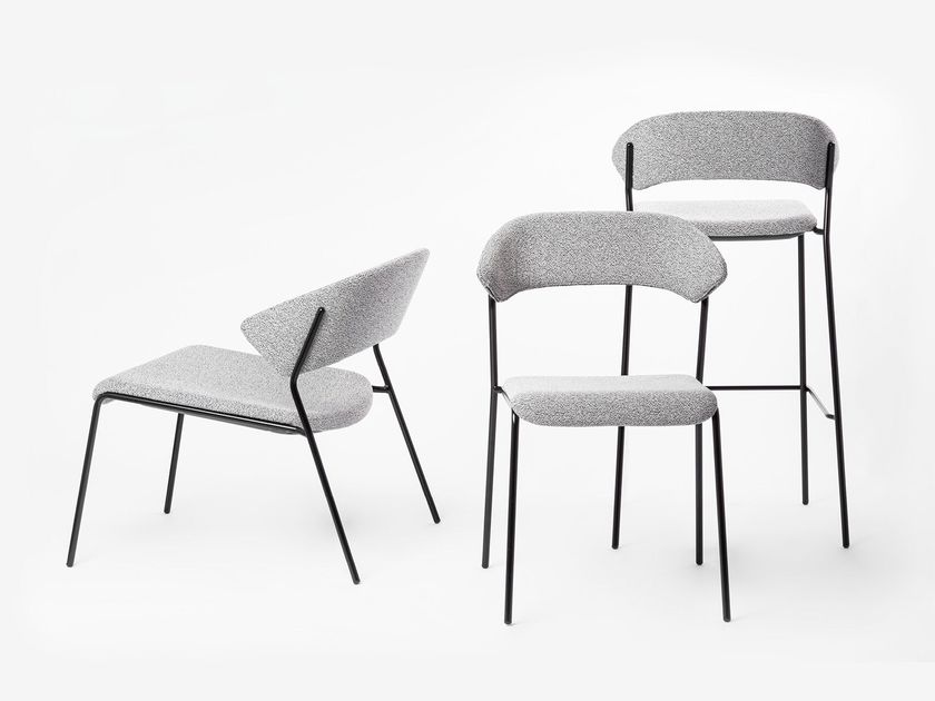 TAXI_S High fabric stool with back By Venedia | design Venedia Studio