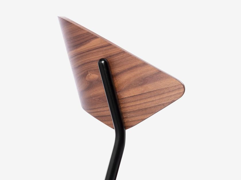TAXI_S High wooden stool with footrest By Venedia | design Venedia Studio