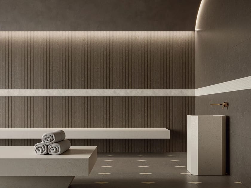 V STONE FLUTED BROWN Rivestimento By Versace Ceramics