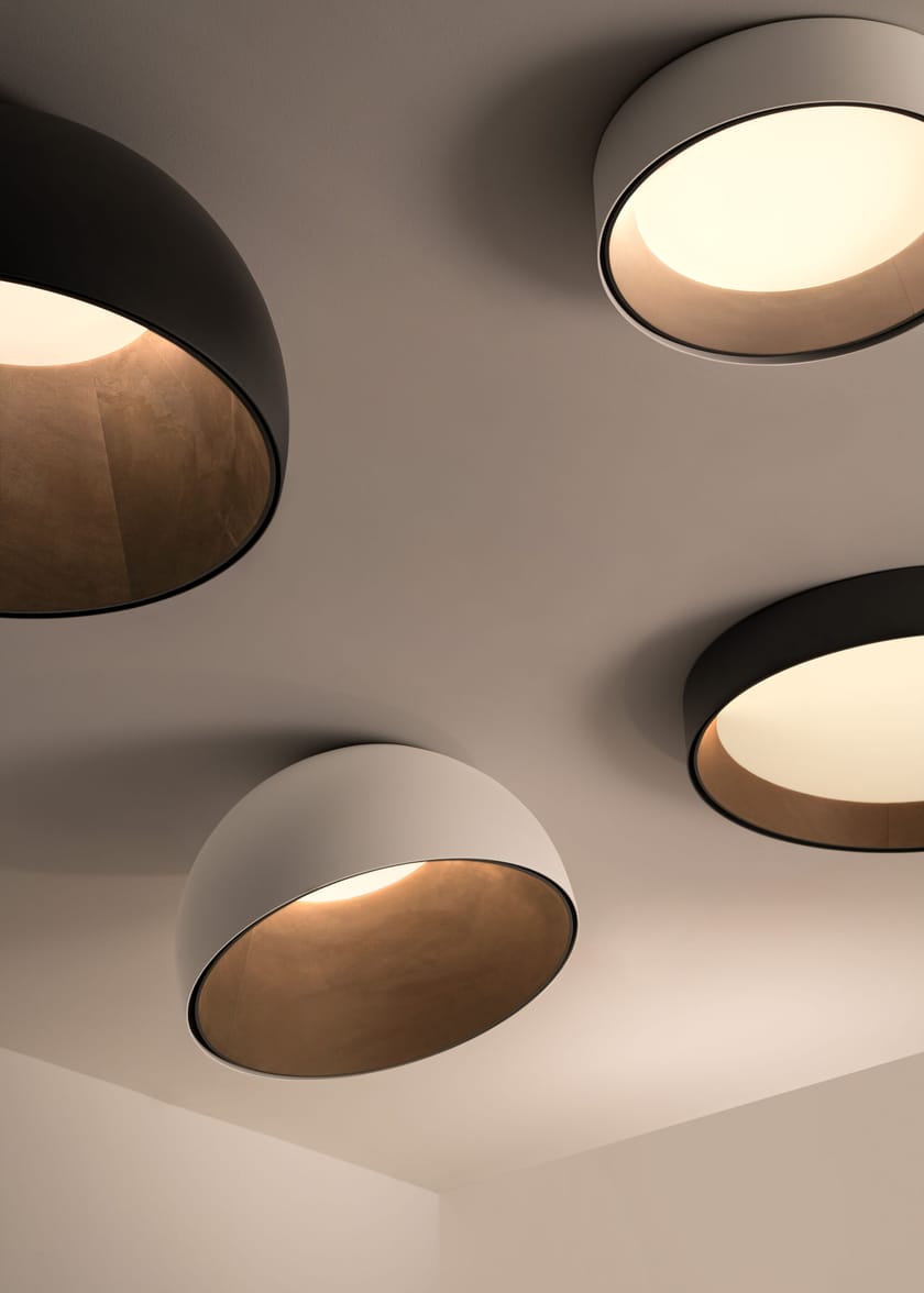 DUO PETRA LED aluminium and slate ceiling lamp By Vibia | design Ramos ...