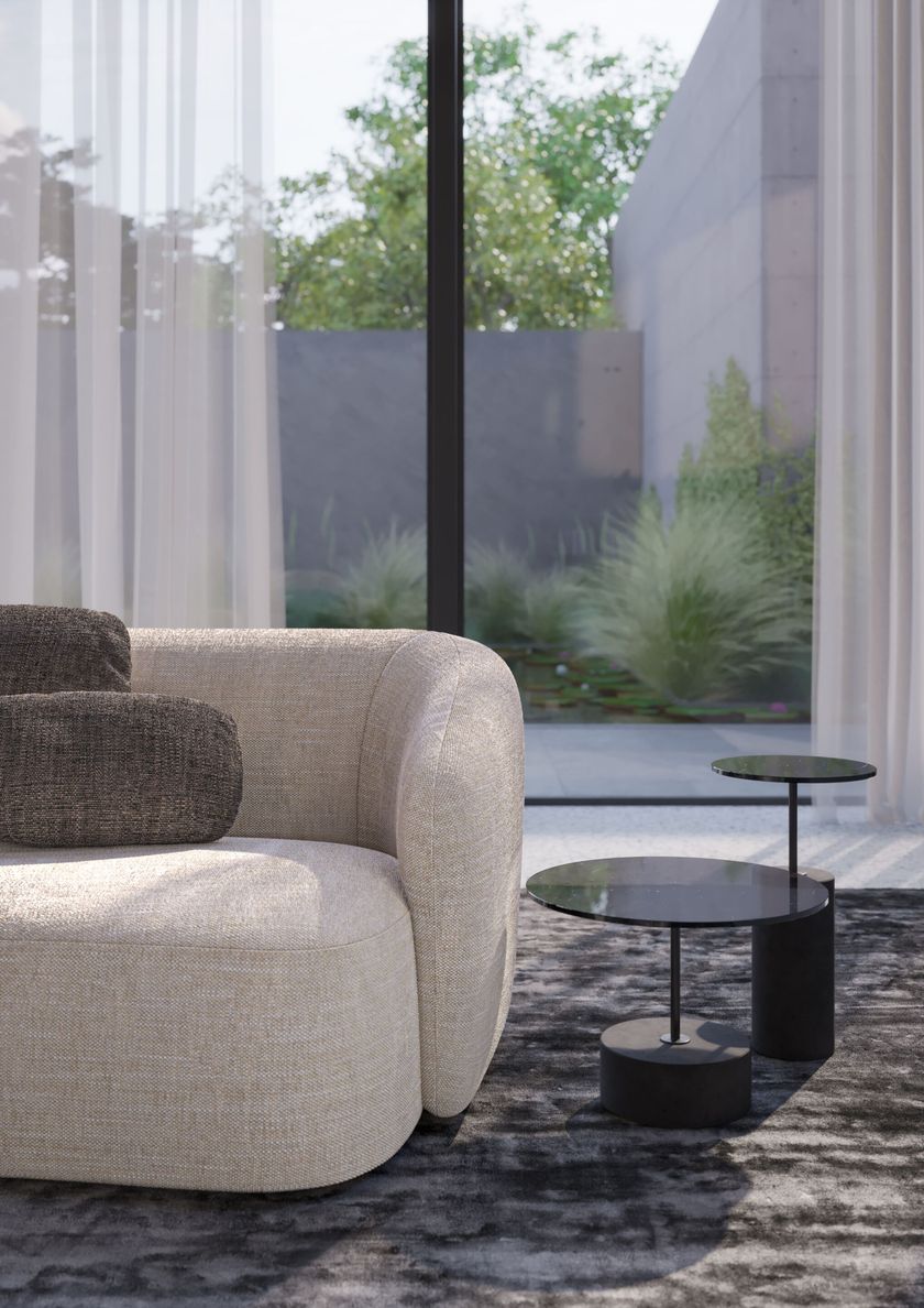 85 SHELL Sectional leather or fabric sofa By Vibieffe