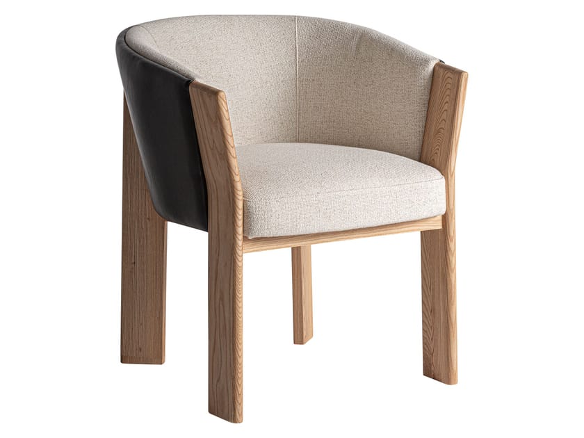 NARA Upholstered fabric and leather chair By Vical Home