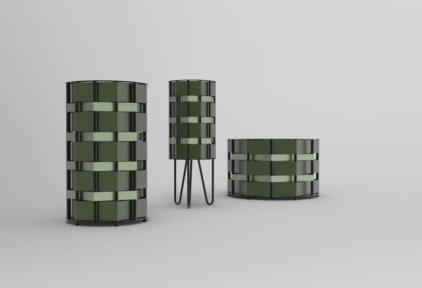 VIMINI Galvanized steel litter bin By Viscio Urban Design