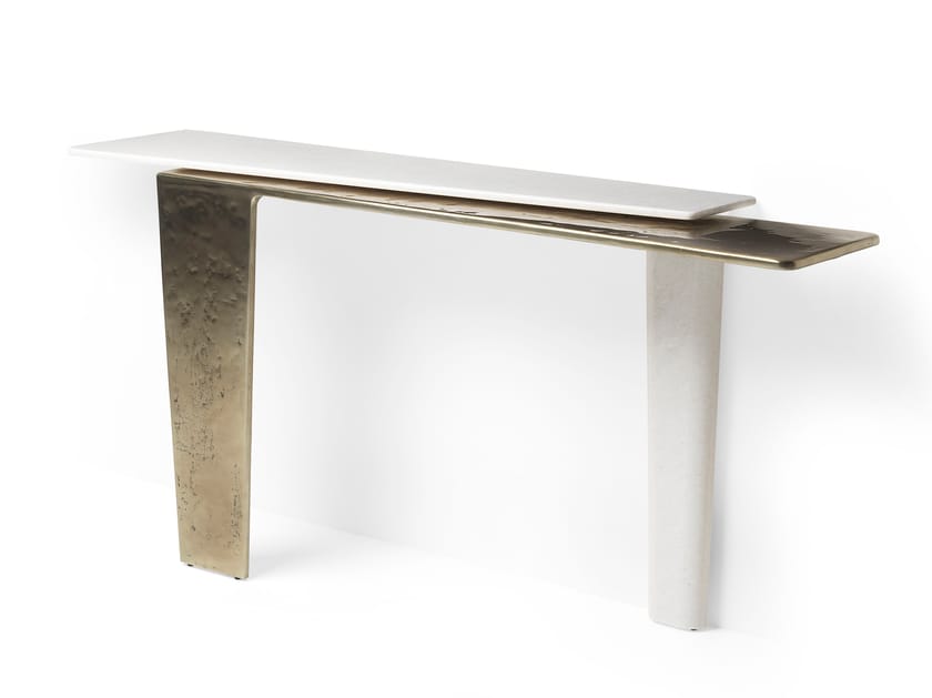 LEGO Rectangular marble and aluminium console table By Visionnaire ...