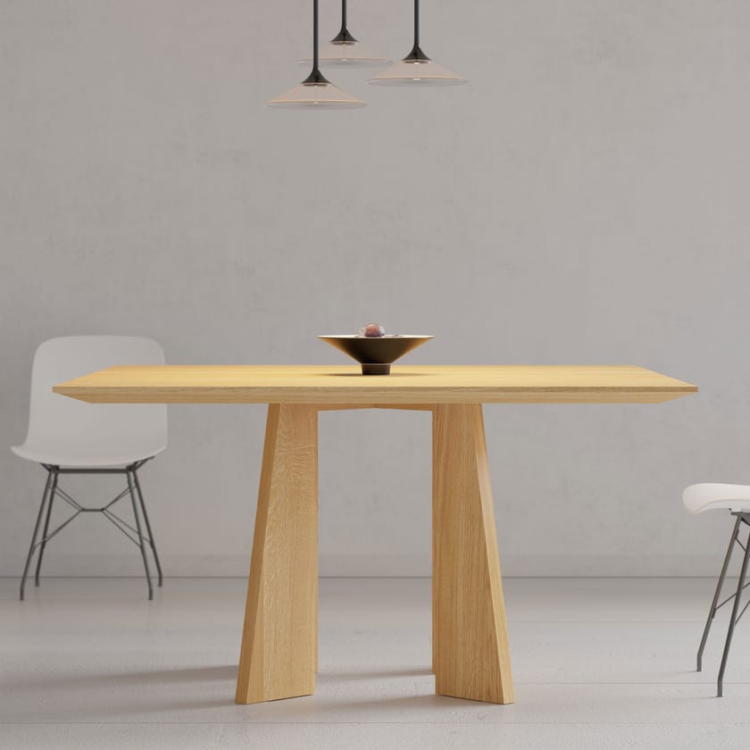 PYLON SQUARE Square wooden dining table By Vitamin Design