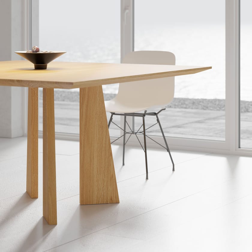 PYLON SQUARE Square wooden dining table By Vitamin Design
