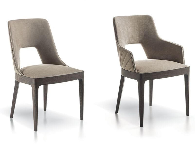 REINA Fabric chair with armrests By Vittoria Frigerio
