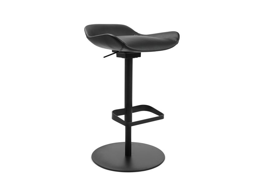 W-CLUB | Stool Swivel leather stool with footrest By Wagner
