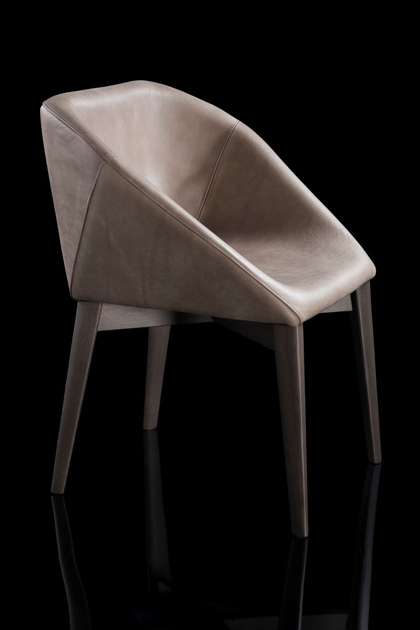 W-HEXAGON Upholstered leather chair with armrests By Henge | design ...