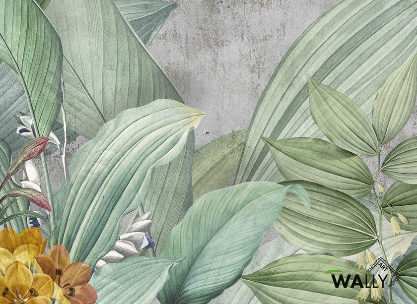 Fire retardant washable nonwoven wallpaper with floral pattern WALLACE ...