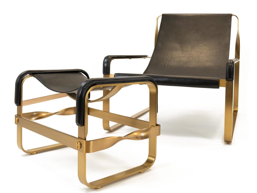 WANDERLUST | Chaise longue Tanned leather and steel Chaise longue By ...