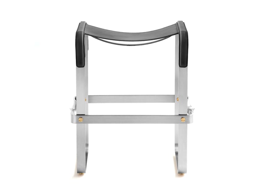 WANDERLUST COUNTER STOOL | Stool Sled base tanned leather and steel ...