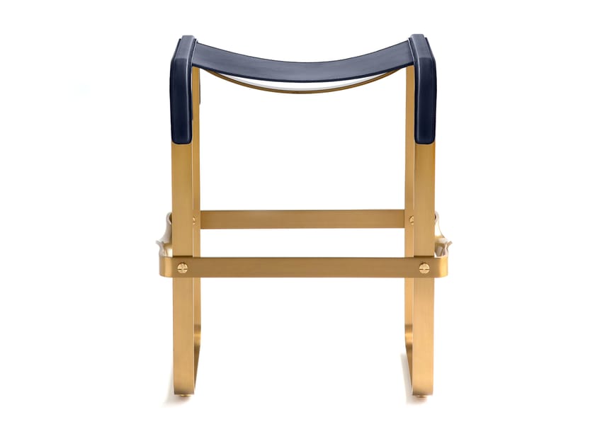 WANDERLUST COUNTER STOOL | Stool Sled base tanned leather and steel ...