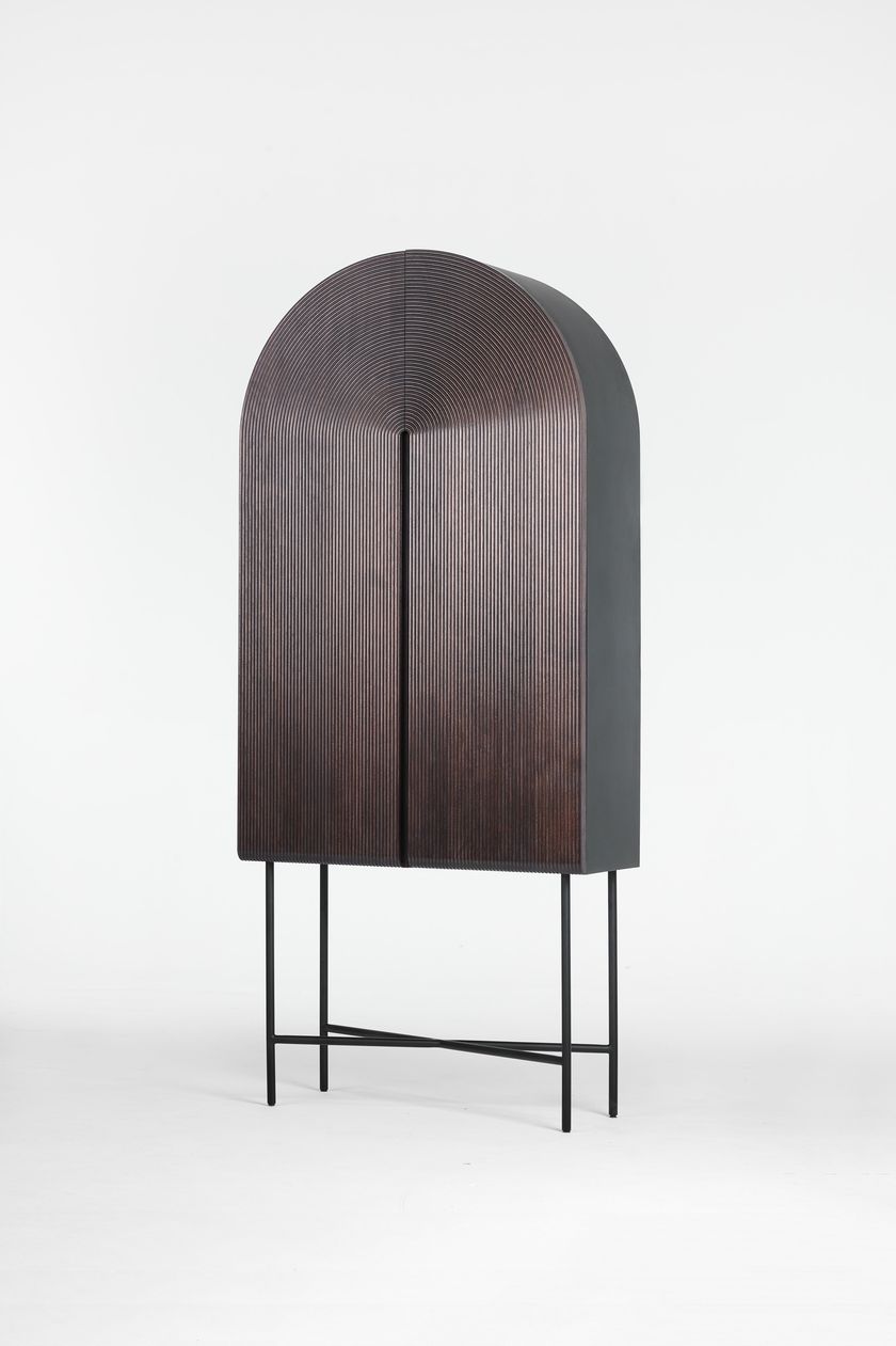 WAVES Solid wood bar cabinet with integrated lighting By Milla & Milli ...
