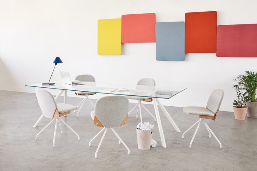 Sedia imbottita su trespolo WEDGE 362T Collezione Wedge By Capdell design Marcel Sigel