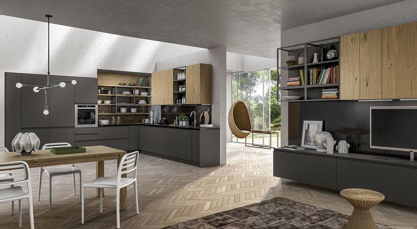 Fitted kitchen with integrated handles WEGA By ARREDO 3