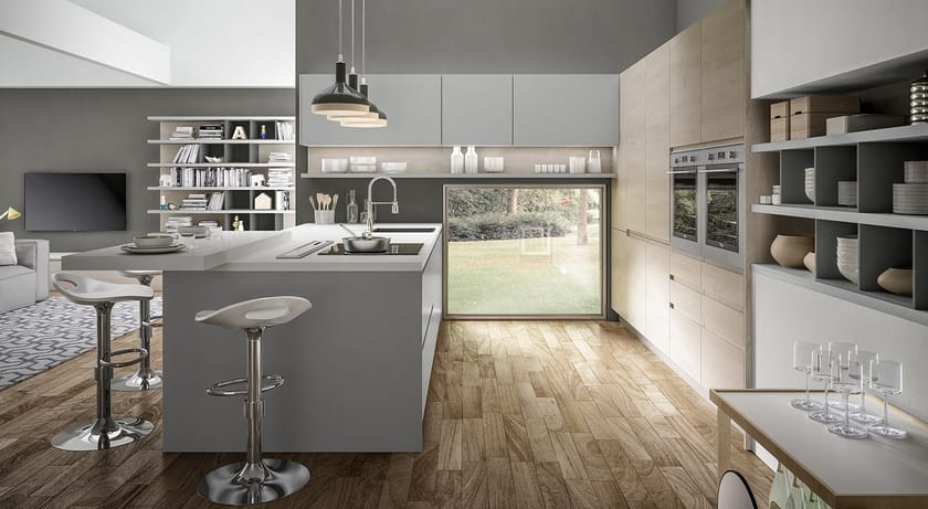 Fitted kitchen with integrated handles WEGA By ARREDO 3