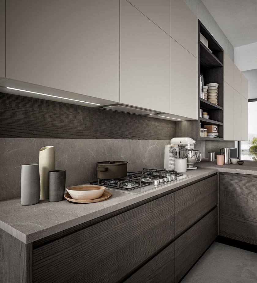 Fitted kitchen with integrated handles WEGA By ARREDO 3
