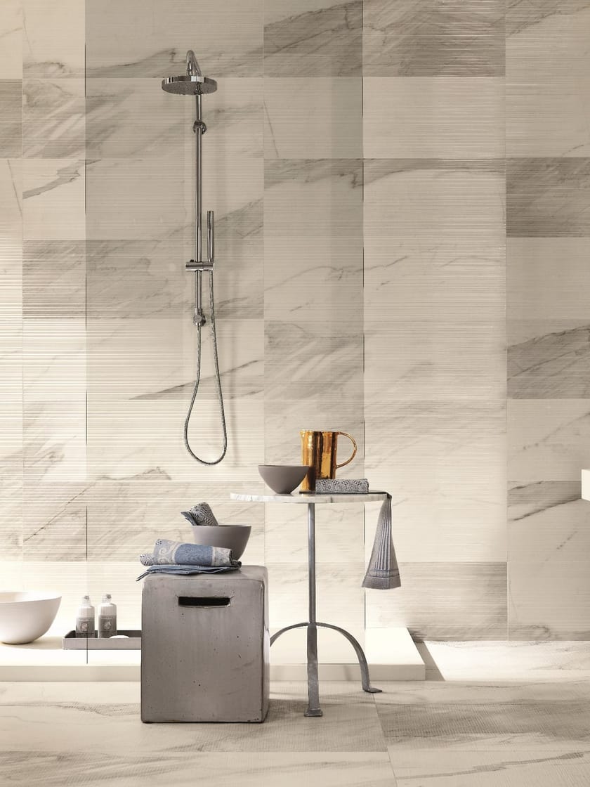 White-paste wall tiles with marble effect WHITE EXPERIENCE WALL ...