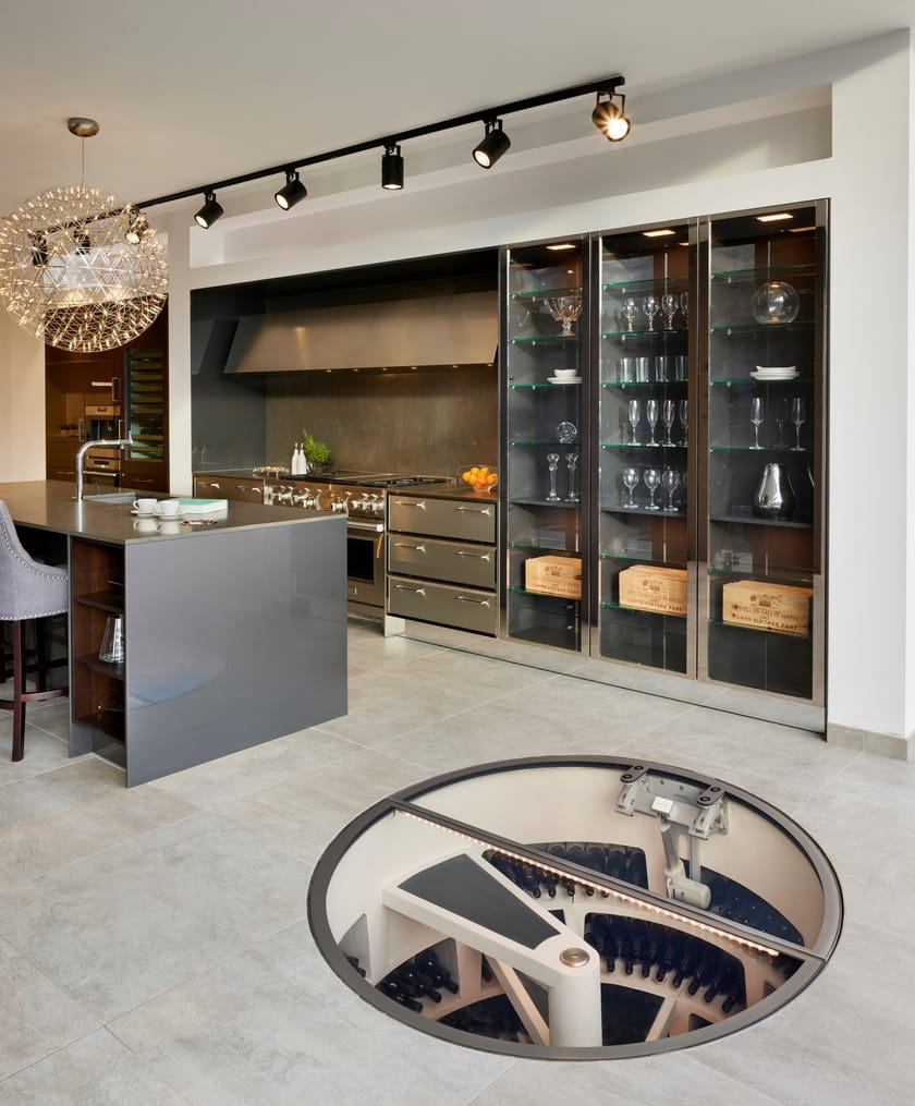 Wine cellar WHITE SPIRAL CELLAR By Spiral Cellars design Georges Harnois