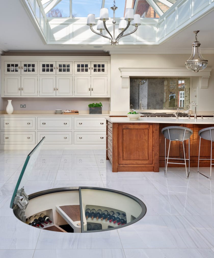 Wine cellar WHITE SPIRAL CELLAR By Spiral Cellars design Georges Harnois