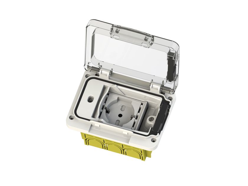 WIDE 4B.W.RAL Waterproof 3-Module electrical outlet By 4 BOX