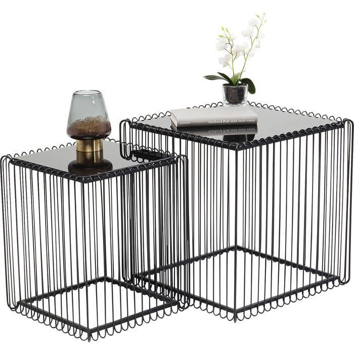 WIRE Square mirrored glass coffee table By KARE Design