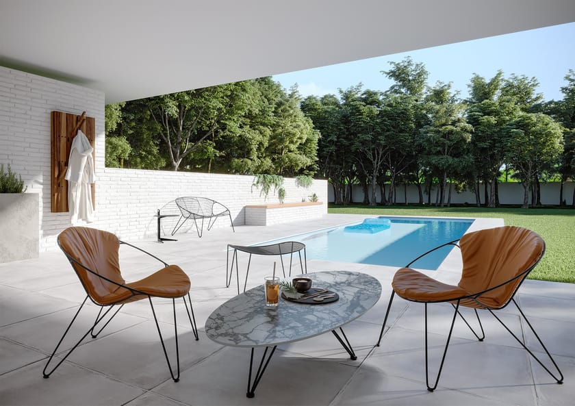 WIRE | Cadeira lounge de pele Coleção Wire By Joli design Mathias De Ferm