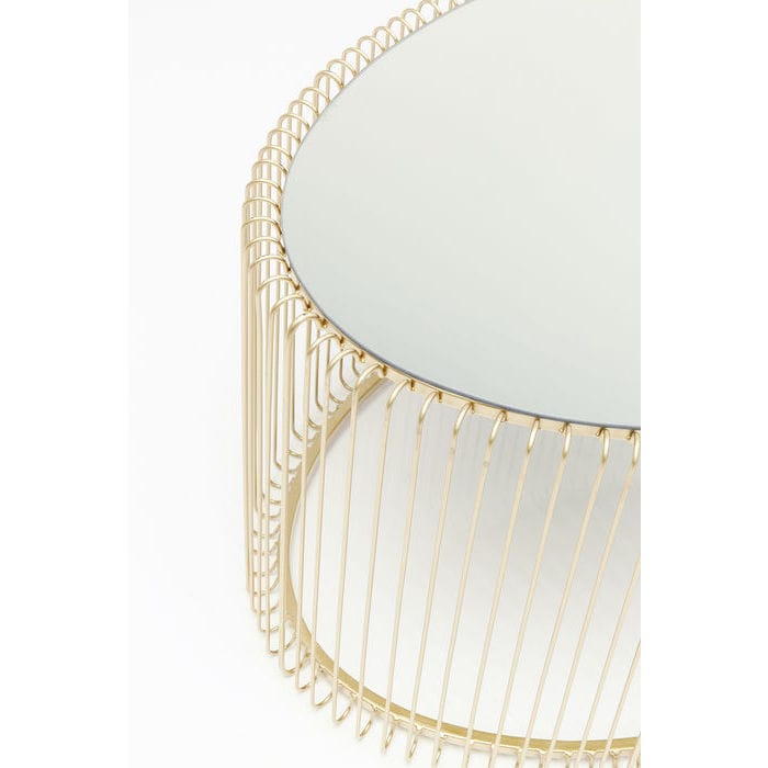 WIRE UNO | Coffee table Oval mirrored glass coffee table By KARE Design