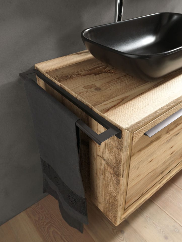 WOOD 02 Wooden vanity unit with towel rail By Archeda