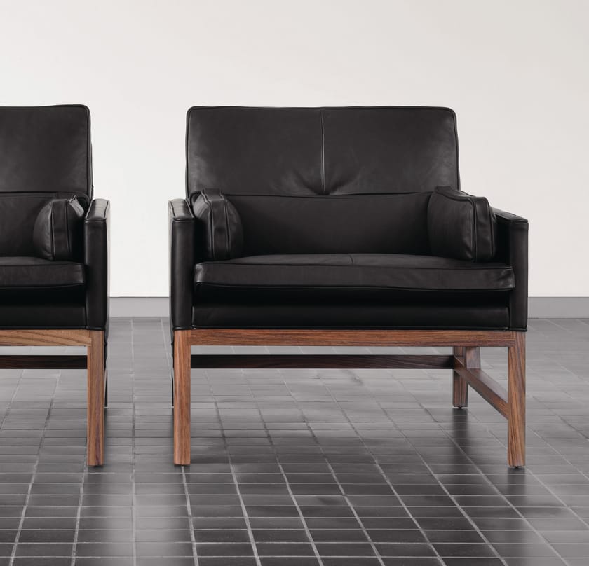 WOOD FRAME LOUNGE | Low Back Low back wood and upoholstered lounge ...