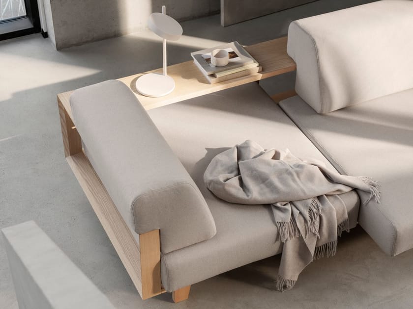 WOOD 2 seater fabric sofa By SOFTLINE | design Jakob Schenk