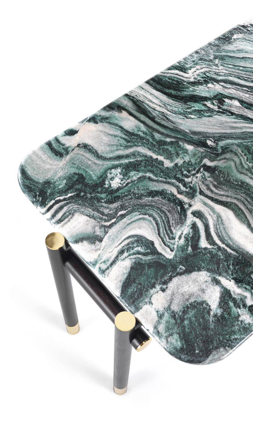 WOODSTOCK Square marble and wooden side table By ETRO Home Interiors