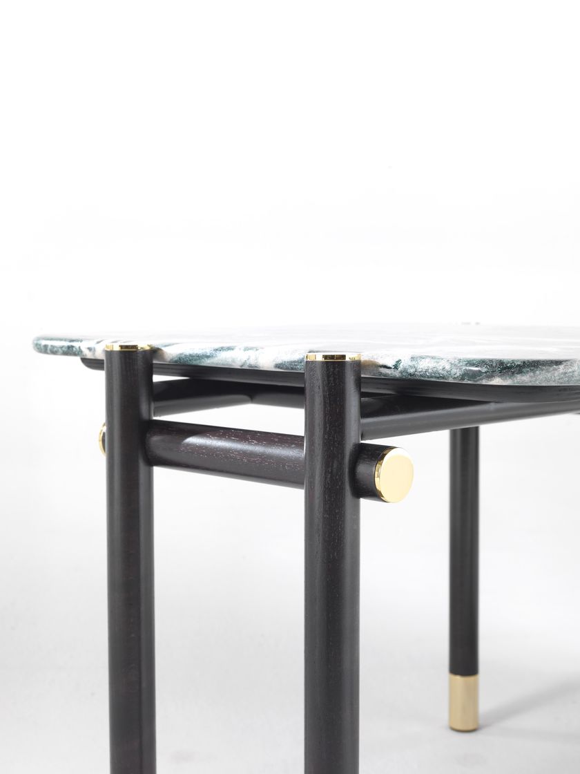 WOODSTOCK Square marble and wooden side table By ETRO Home Interiors