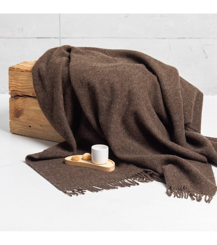 Solid-color Scandinavian wool blanket WOOL BLANKET By Namuos